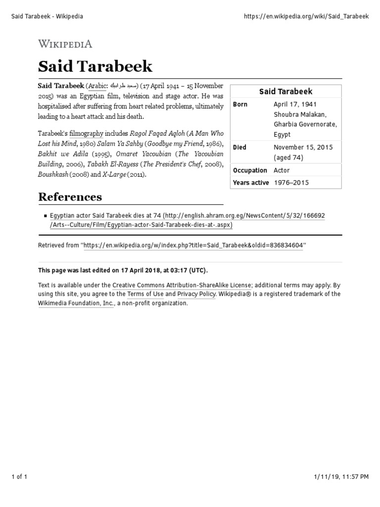 Said Tarabeek: References | PDF