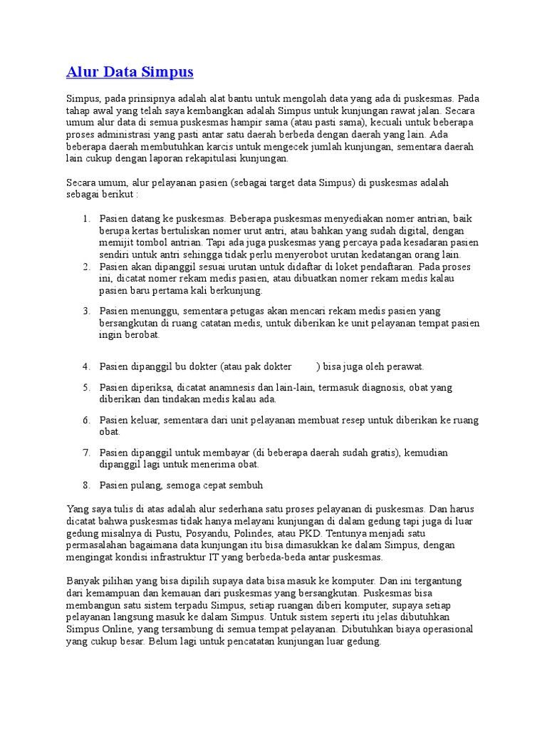 Alur Data Simpus | PDF | Komputer