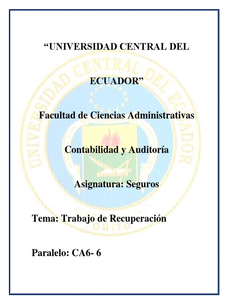 Cuestionario | PDF | Póliza de seguros | Reaseguro