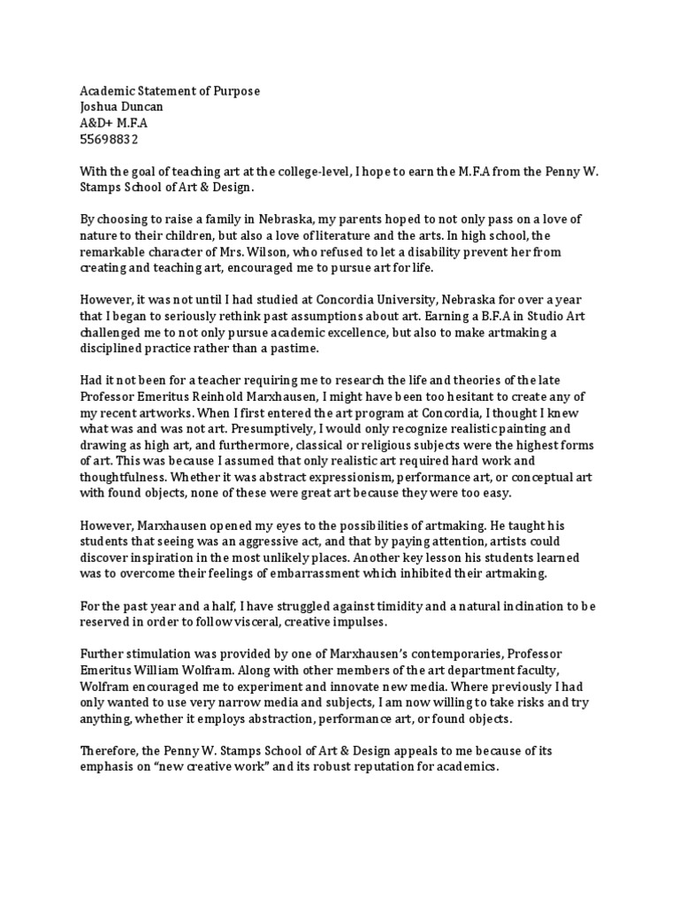 Academic Statement of Purpose Rackham | Download Free PDF | Teachers ...