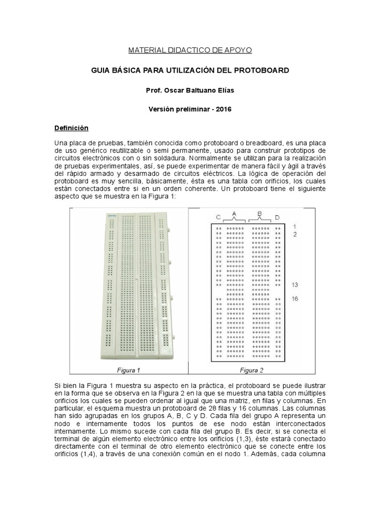 El Protoboard - Descripción y Uso | PDF | Ingeniería Electrónica ...