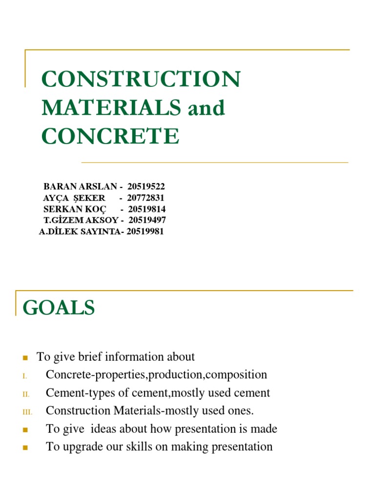 Concrete and Construction Materials Guide | PDF | Concrete | Brick