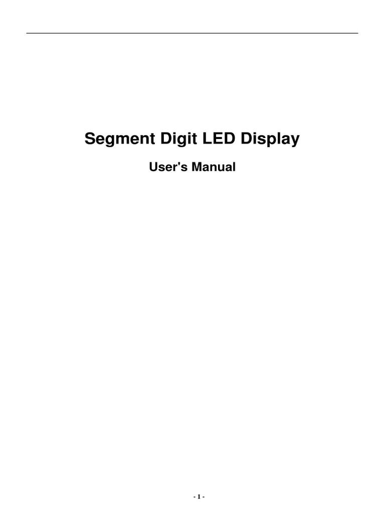 Segment Digit LED Display: User's Manual | PDF | Light Emitting Diode ...