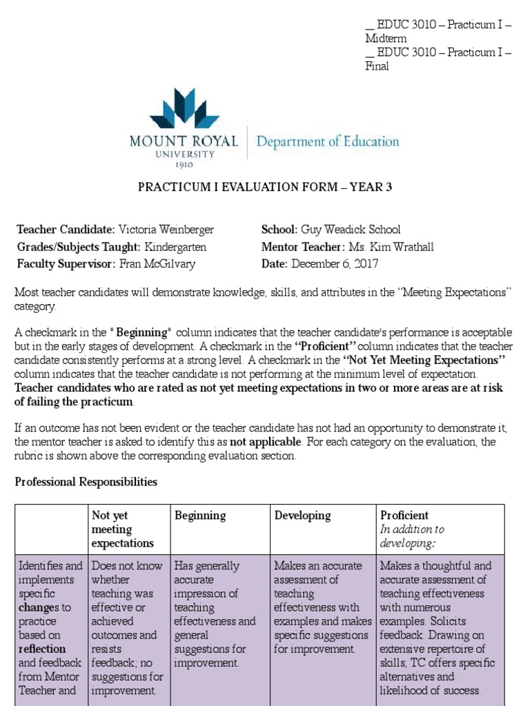 Third Year Evaluation | PDF | Educational Assessment | Pedagogy