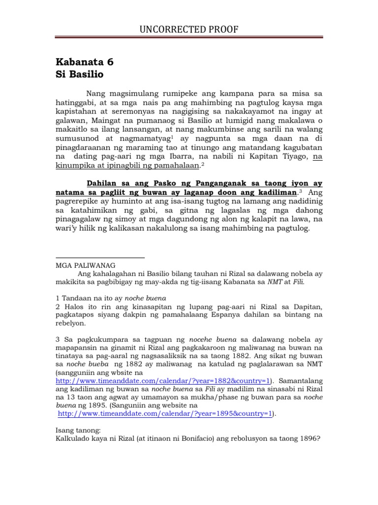 Kabanata 6 - Si Basilio | PDF