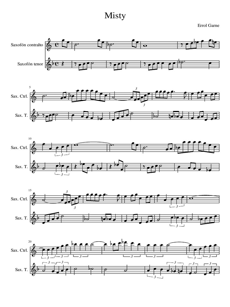 Misty Sax Alto y Tenor | PDF