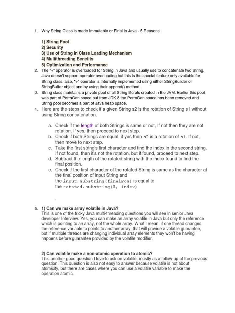 Why String Class Is Made Immutable or Final in Java | PDF | Java Virtual Machine | String ...