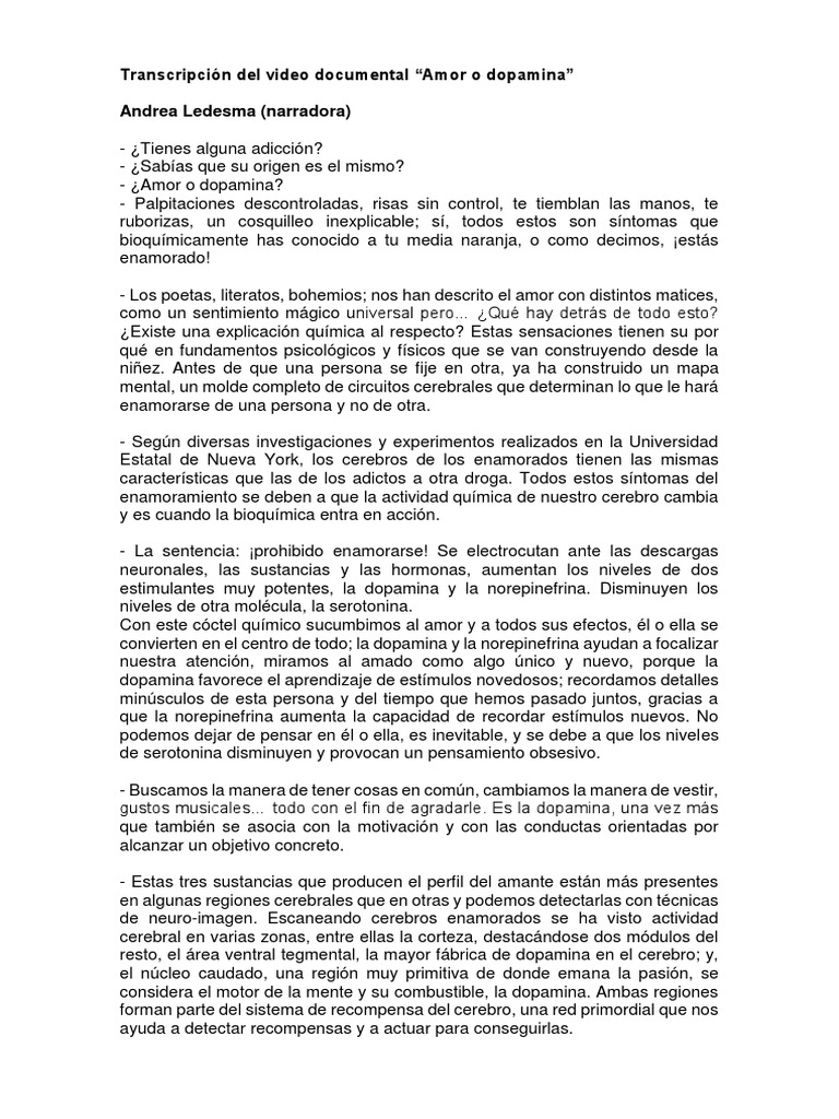 Amor O Dopamina Pdf Dopamina Norepinefrina