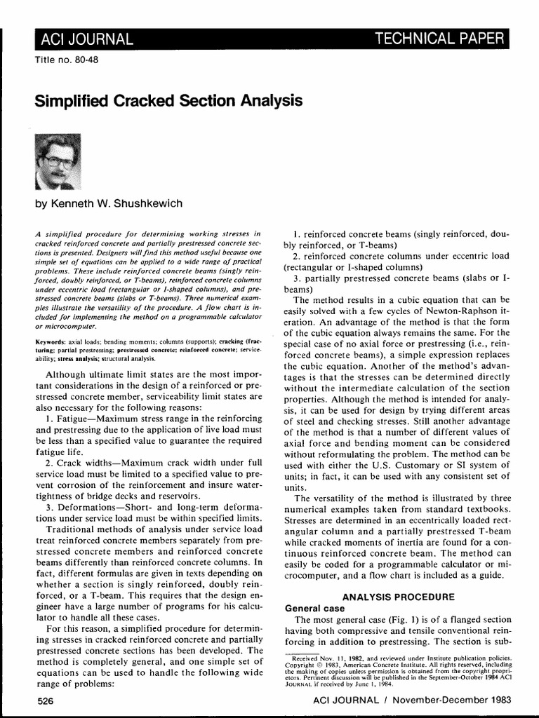 1980-Simplified Cracked Section Analysis | PDF | Beam (Structure ...