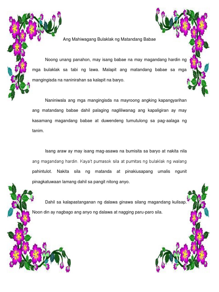 Ang Mahiwagang Bulaklak NG Matandang Babae | PDF