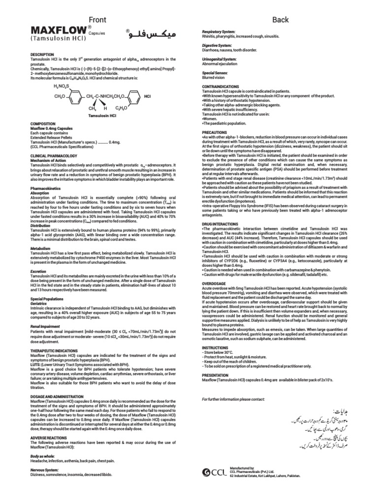 Leaflet Maxflow | PDF | Dose (Biochemistry) | Chemistry