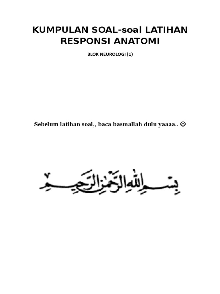 Soal Latihan Responsi Anatomi 1 | PDF