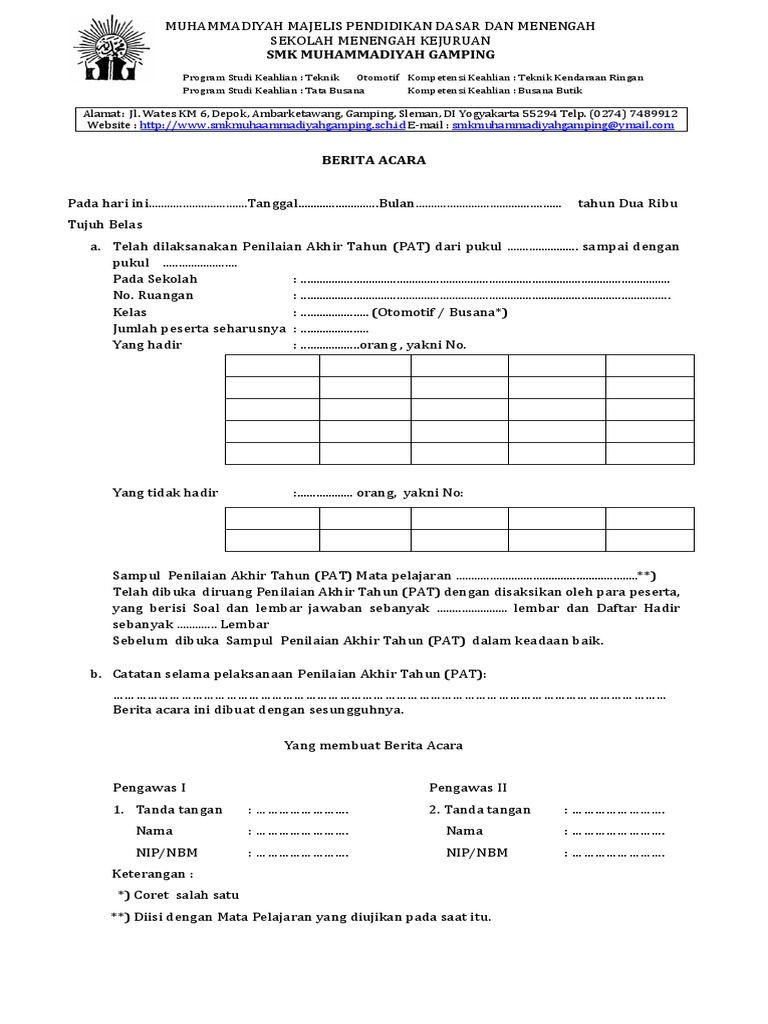 Berita Acara Pat | PDF