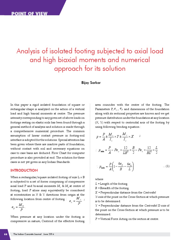 Analysis of Isolated Footing Subjected To Axial Load and High Biaxial ...