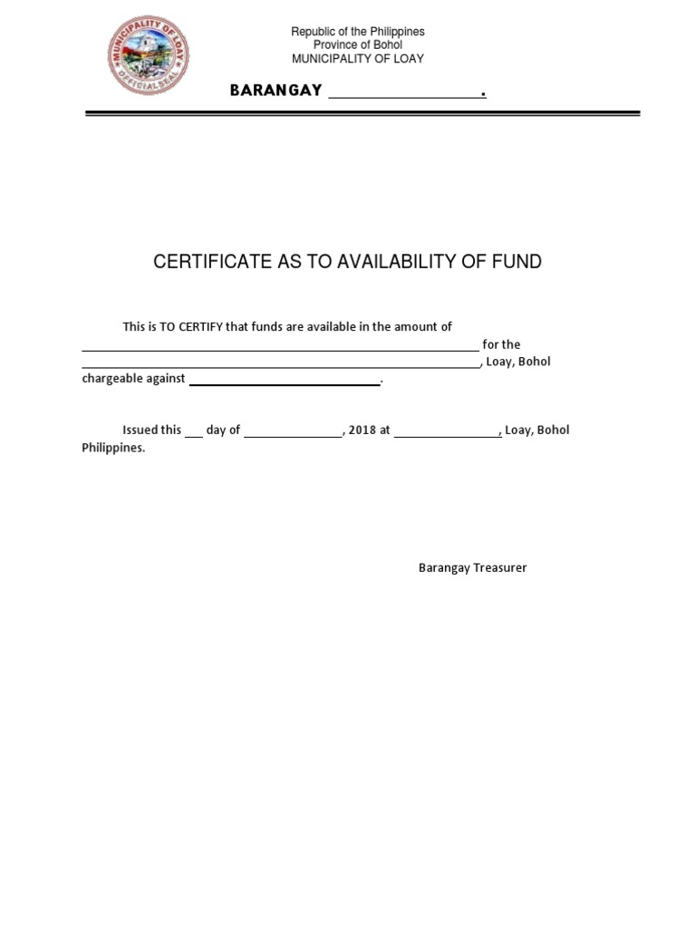 Certificate of Availability of Funds (CAF) | PDF