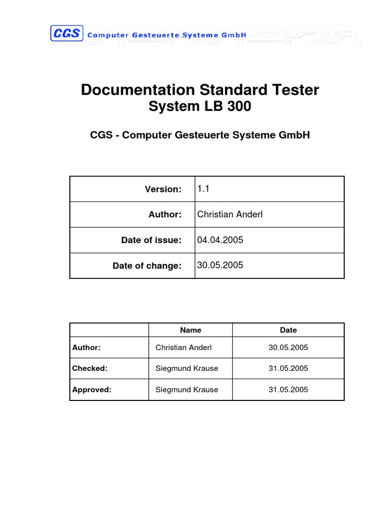 Documentation Standard Tester | PDF | Power Supply | Input/Output