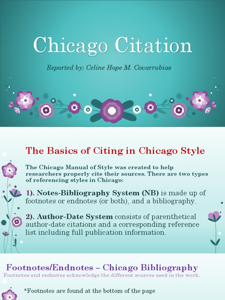 Chicago Citation - Report in Research | PDF | Citation | Note (Typography)