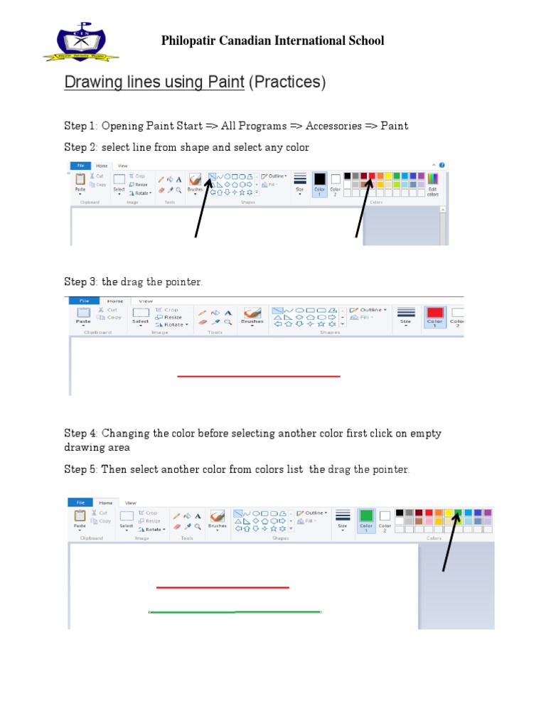 Drawing Lines Using Paint | PDF
