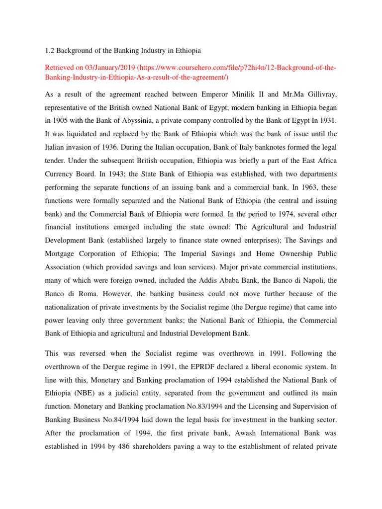 FMI Assignment | PDF | Ethiopia | Banks