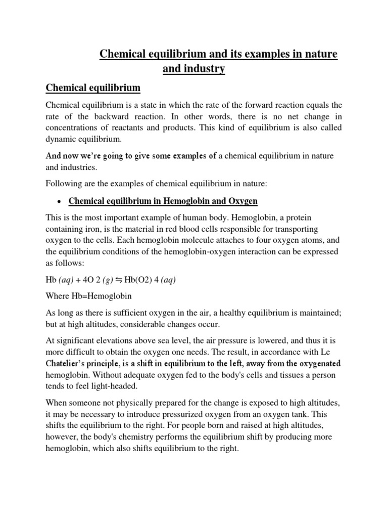 Chemical Equilibrium Examples | PDF | Chemical Equilibrium | Carbon ...