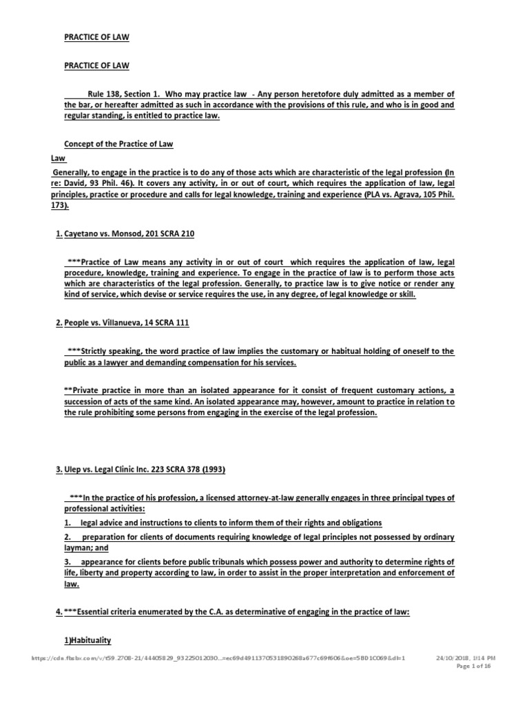Practice of Law | PDF | Practice Of Law | Lawyer