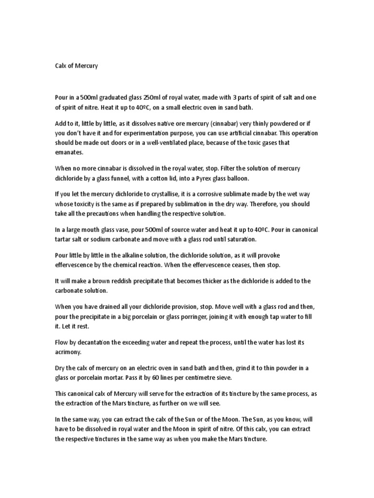 Calx of Mercury | PDF | Mercury (Element) | Glasses