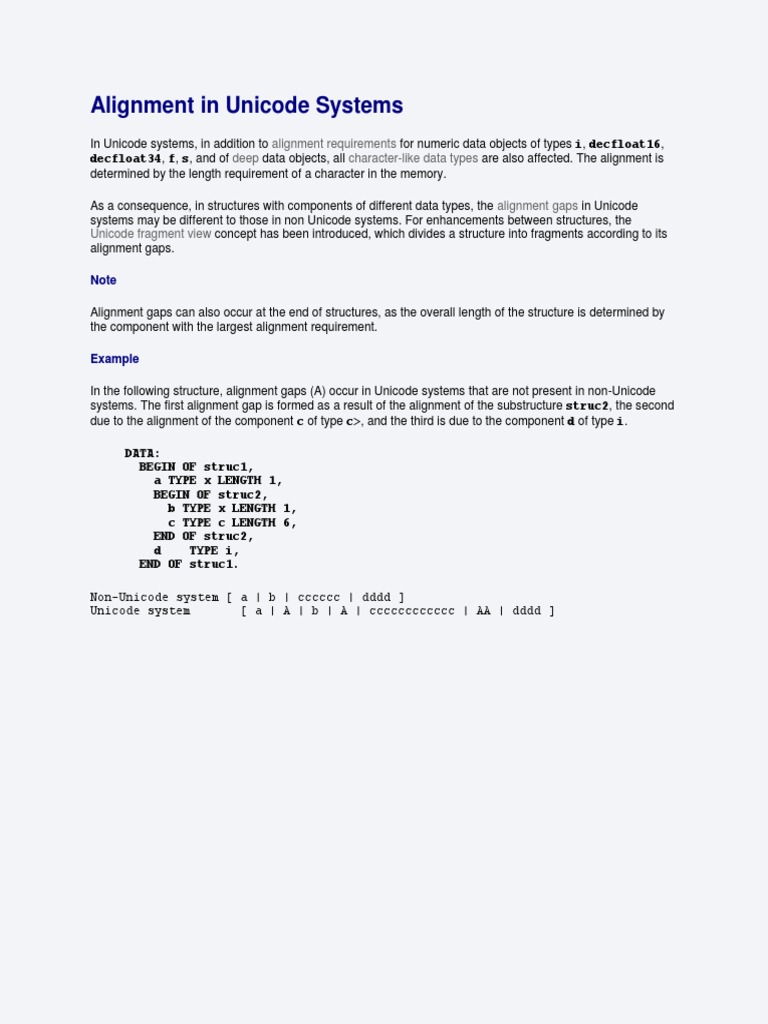 Alignment in Unicode Systems | PDF