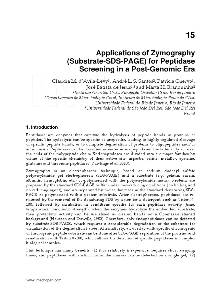 Applications of Zymography | PDF | Gel Electrophoresis | Polyacrylamide ...