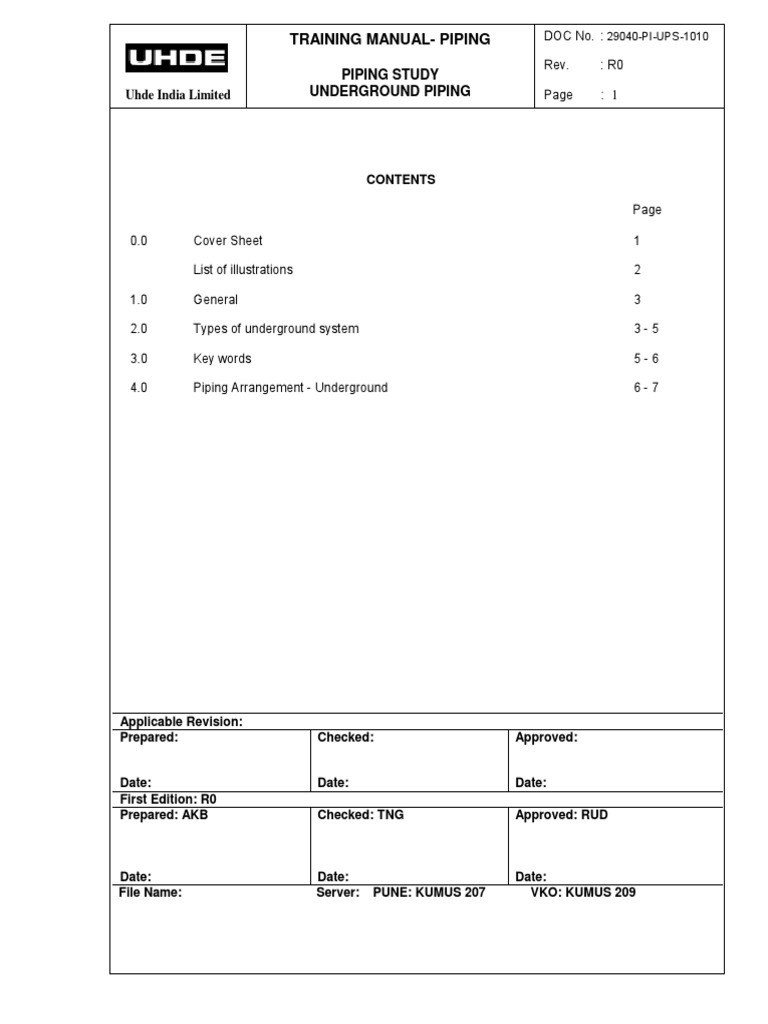 Training Manual-Piping: Piping Study Underground Piping | Storm Drain ...