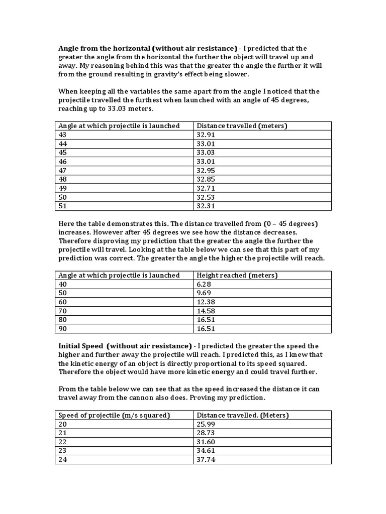Angle From The Horizontal | PDF | Drag (Physics) | Force