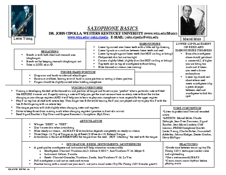 A Comprehensive Guide to Saxophone Basics: Embouchure, Breathing ...