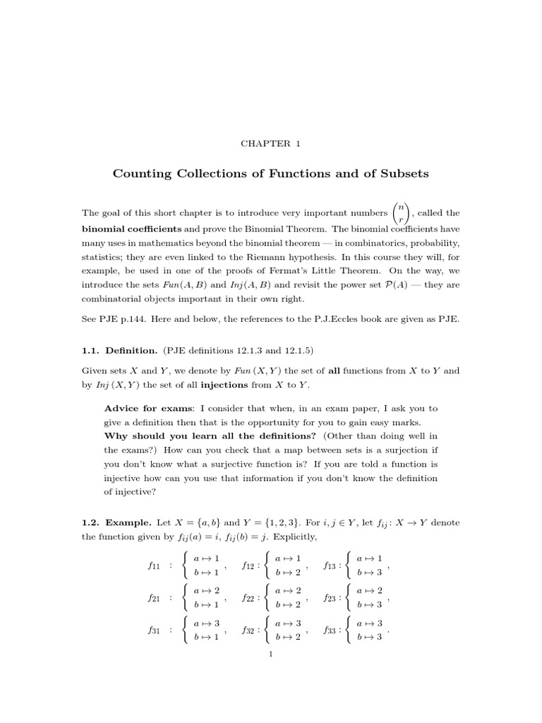 Counting Collections of Functions and of Subsets: Ij Ij Ij | PDF ...