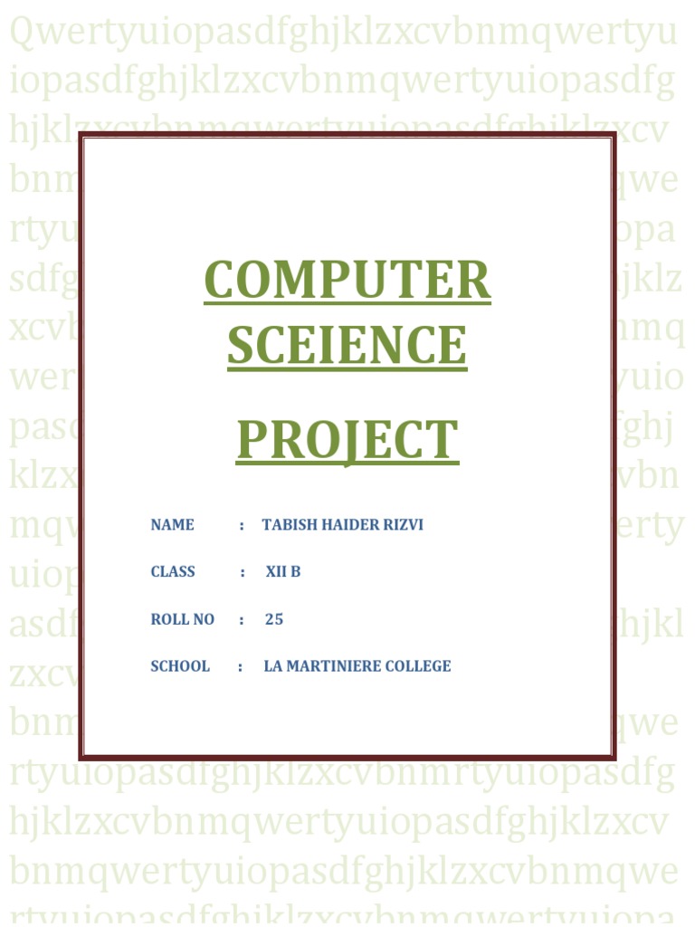 Computer Project For ISC | PDF
