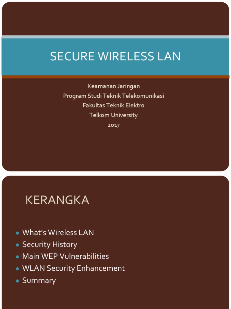 Wlan Security | PDF | Telecommunications Standards | Secure Communication