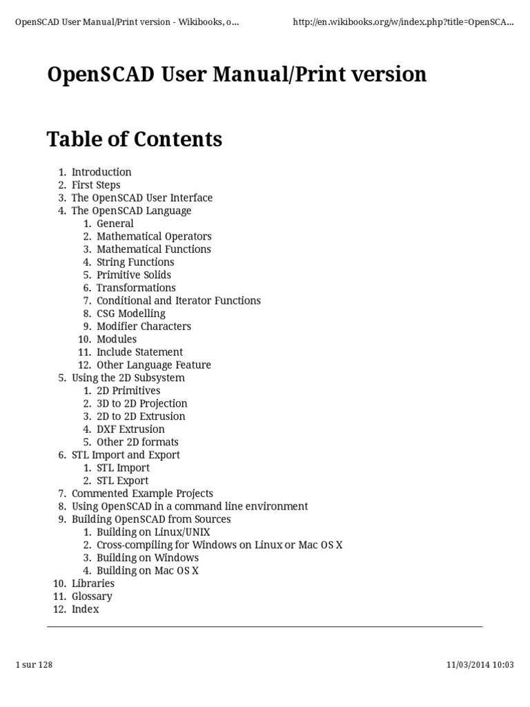 3d Openscad Manual | PDF | 3 D Modeling | Computer Programming