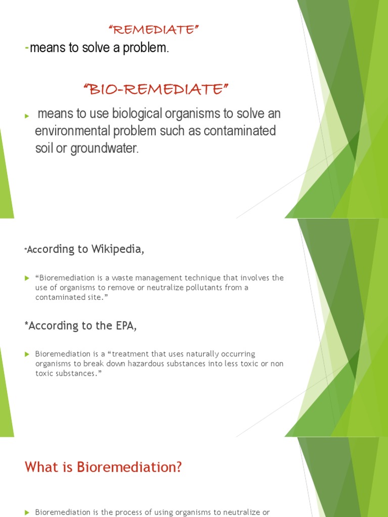 "Remediate": Means To Solve A Problem | PDF | Environmental Remediation ...