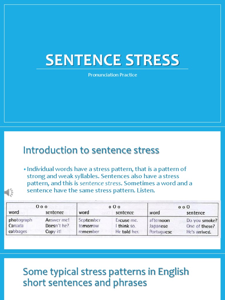Sentence Stress in English | PDF