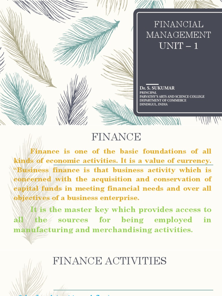 Financial Management: Unit - 1 | PDF | Mergers And Acquisitions | Business