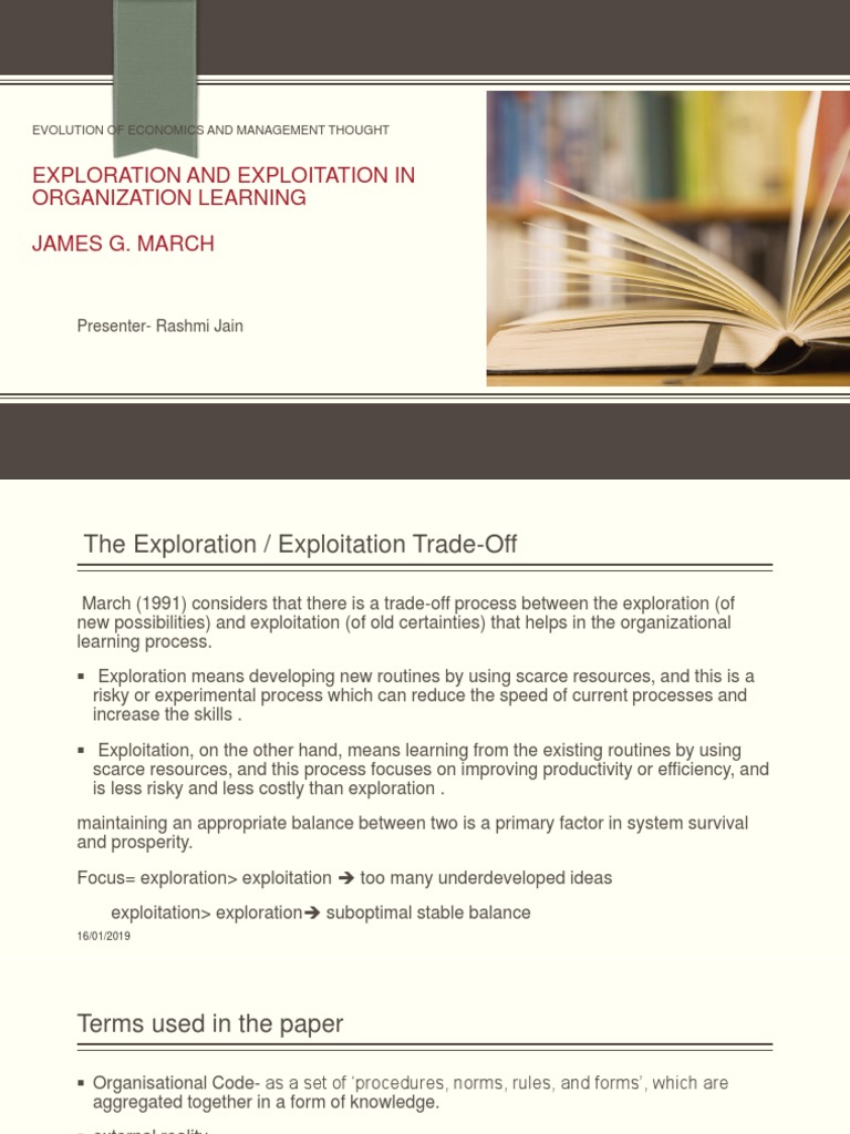Exploration and Exploitation in Organization Learning James G. March ...