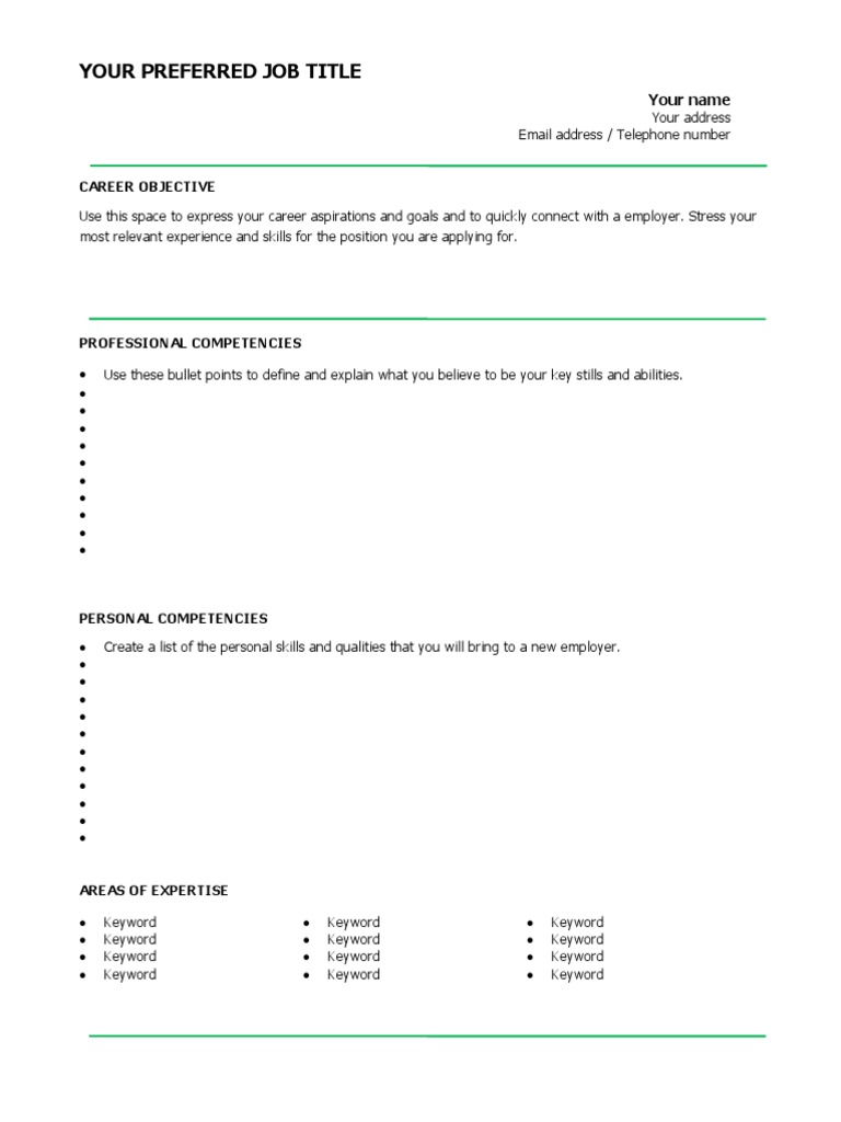 Your Preferred Job Title: Career Objective | PDF