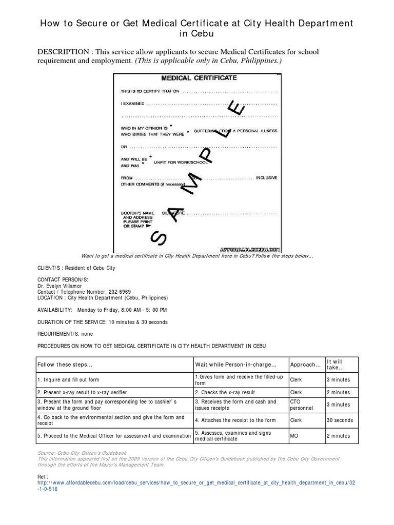 How To Secure or Get Medical Certificate | PDF | Business | Wellness