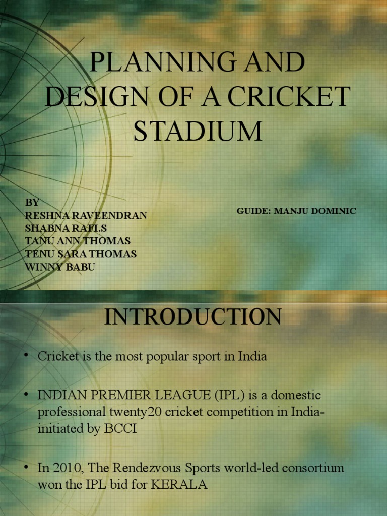 Planning and Design of A Cricket Stadium | PDF | Leisure | Stadium