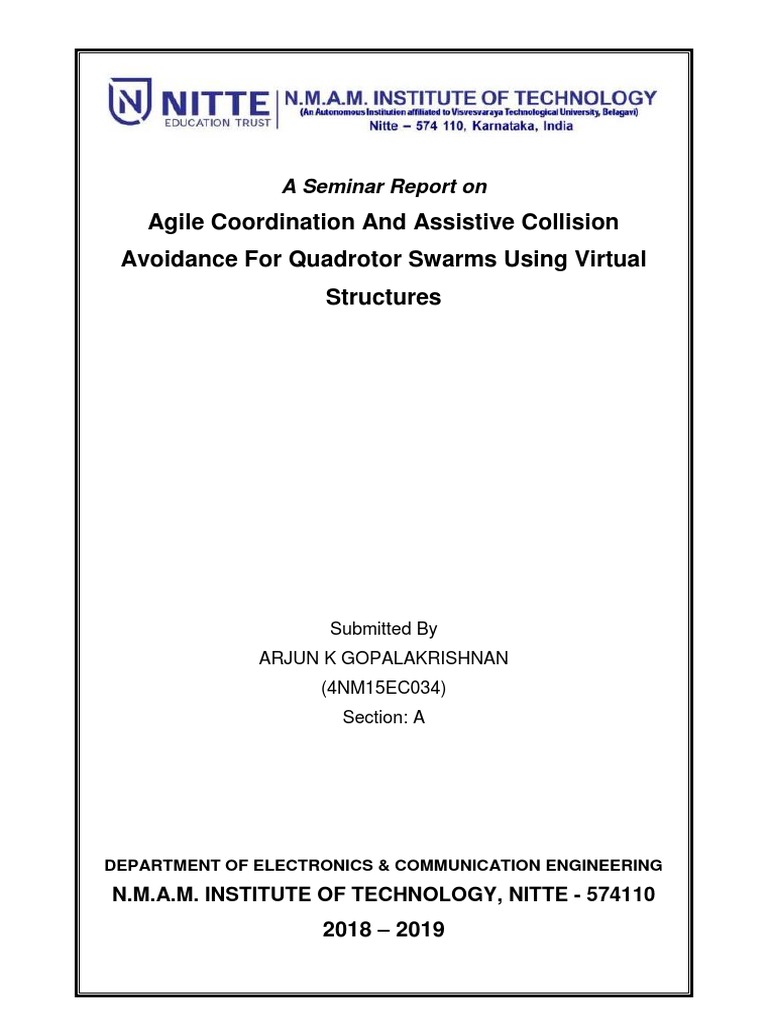 Seminar Report Template-1 | PDF | Quadcopter | Systems Theory