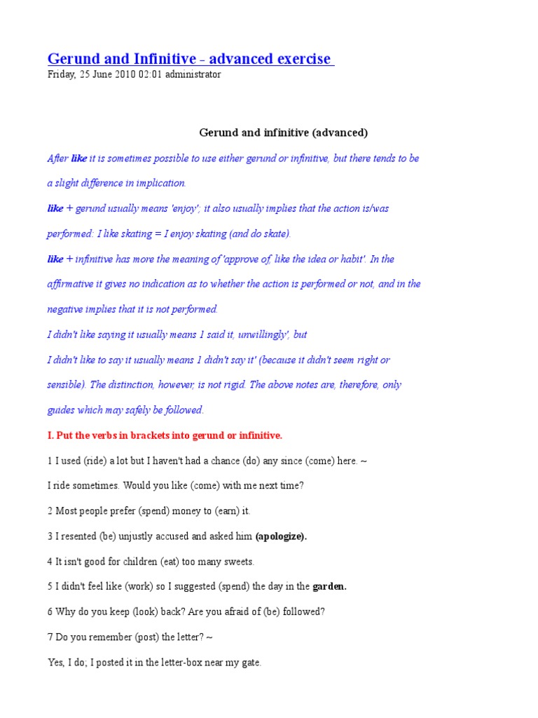Advanced Gerund & Infinitive Guide | PDF | Verb | Morphology