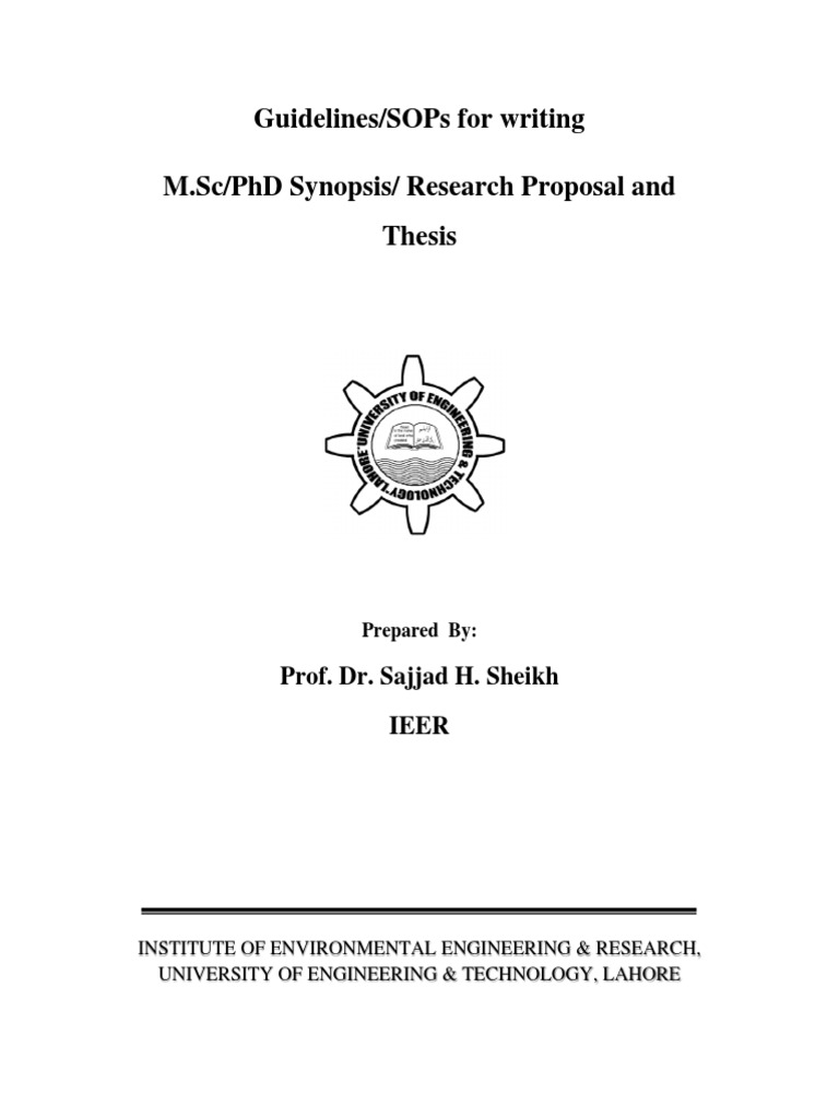 1-GuidelinesSOPs-MSc-PhD-synopsis or Research Proposal writing-DrSHS ...