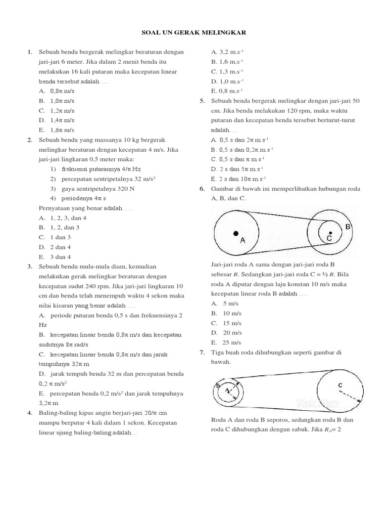 Latihan Soal Gerak Melingkar | PDF