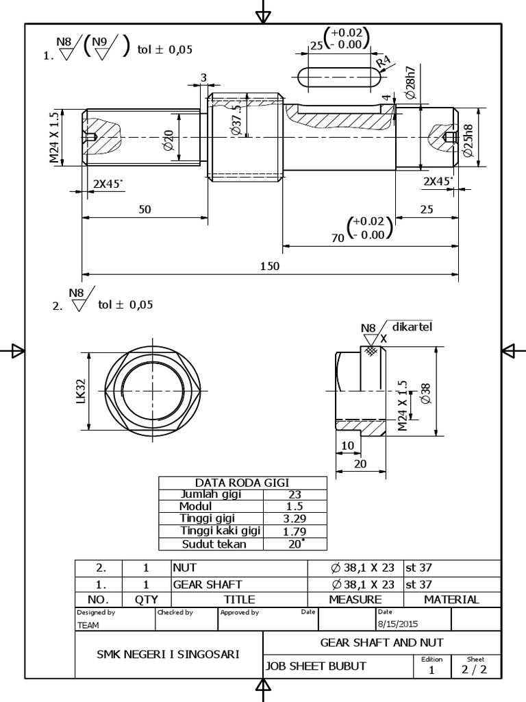 Jobsheet Bubut | PDF