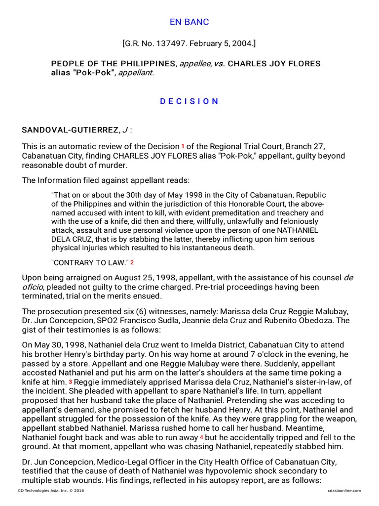 Appellee Vs Vs Appellant: en Banc | PDF | Witness | Prosecutor