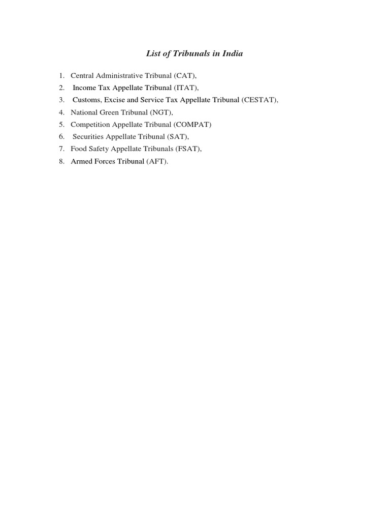 List of Tribunals in India | PDF