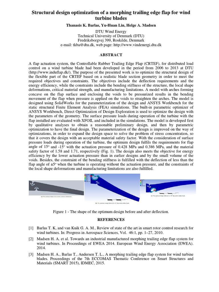 Structural Design Optimization of A Morphing Trailing Edge Flap For Wind Turbine Blades | PDF ...